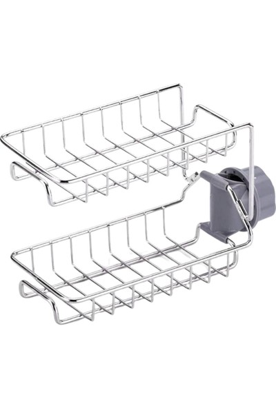 Buffer Paslanmaz Çelik Iki Katlı Mutfak ve Banyo Organizer Musluk Sabunluk Şampuanlık Rafı Buffer Paslanmaz Çelik Iki Katlı Mutfak ve Banyo Organizer Musluk Sabunluk Şampuanlık Rafı