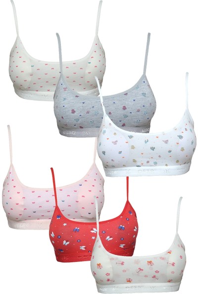 Royaleks Pedli Ip Askılı Yarım Atlet Desenli Büstiyer 6 Lı Set 1 Royaleks Pedli Ip Askılı Yarım Atlet Desenli Büstiyer 6 Lı Set 1