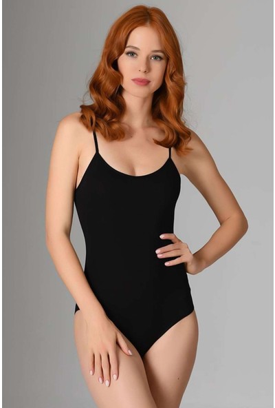 Royaleks Ip Askılı Kadın Çıtçıtlı Body Siyah