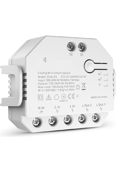 Evakıllı Dual R3 On-Off Apple Homekit ve Google Home Uyumlu Evakıllı Dual R3 On-Off Apple Homekit ve Google Home Uyumlu
