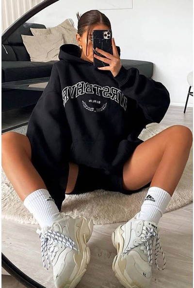 Madmext Mad Girls Siyah Kadın Sweatshirt MG923