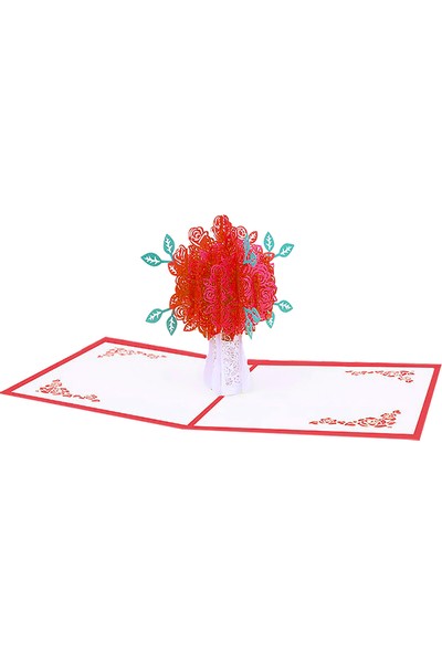 Nanstore 3D Stereo Tebrik Kartı Düğün Davetiyesi Kartı Sevgililer Günü Gül Çiçek Kartı (Yurt Dışından)