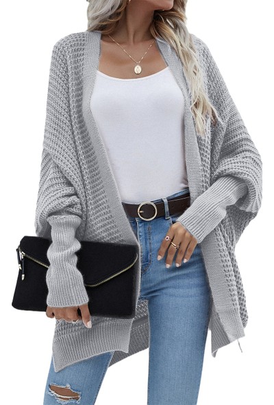 Moonlight Yuvarlak Yakalı Avrupa ve Amerikan Kadın Sonbahar ve Kış Örme Hırka Gevşek Jarse Kazak (Yurt Dışından)