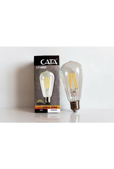 Cata CT-4353 8 W Uzun Flament Rustik LED Ampul 1080 Lümen Cata CT-4353 8 W Uzun Flament Rustik LED Ampul 1080 Lümen
