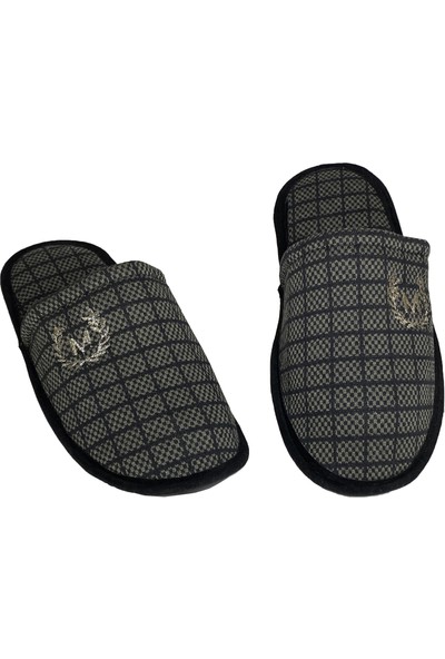 Okanmed 02125 Erkek Kışlık Ev Içi Terliği Ekoselli Kışlık Ev Terliği