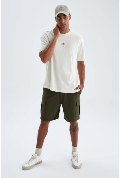DeFacto Regular Fit Kargo Cepli Bermuda Şort W2467AZ21HS