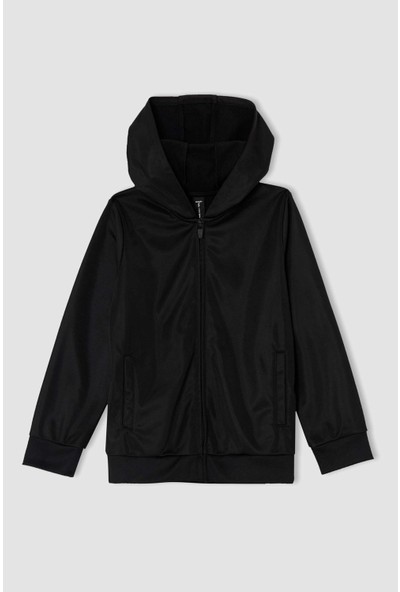 DeFacto Defacto Fit Erkek Çocuk Slim Fit Reflektör Slogan Baskılı Kapüşonlu Sweat Hırka V3311A621AU DeFacto Defacto Fit Erkek Çocuk Slim Fit Reflektör Slogan Baskılı Kapüşonlu Sweat Hırka V3311A621AU