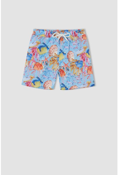 DeFacto Erkek Çocuk Desenli Yüzme Şortu V6706A621HS