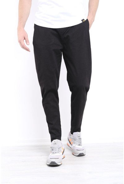 Oksit Marvin Slim Fit Beli ve Paçası Lastikli Keten Pileli Jogger Pantalon