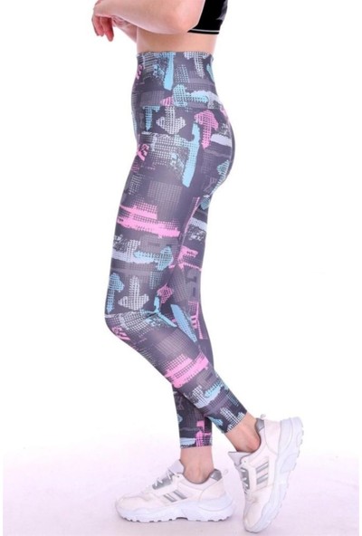 Dynamic Kadın Desenli Yüksek Bel Dijital Baskılı Tayt 3