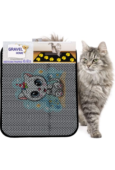 Gravel Kedi Kumu Paspası Yeni Sezon 45 x 60 cm NRSZN0036