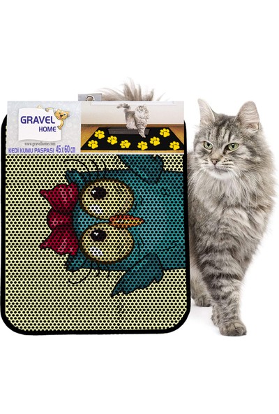 Gravel Kedi Kumu Paspası Yeni Sezon 45 x 60 cm NRSZN0079