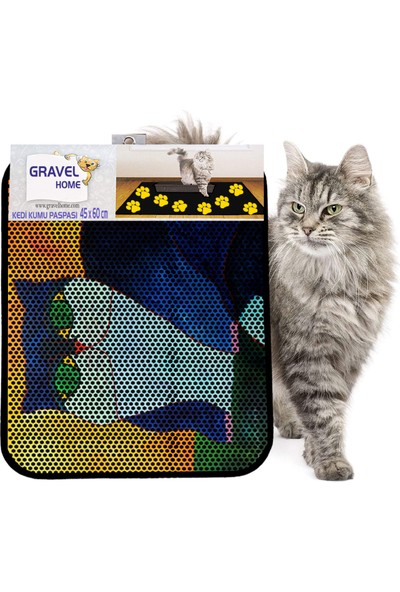 Gravel Kedi Kumu Paspası Yeni Sezon 45 x 60 cm NRSZN0112
