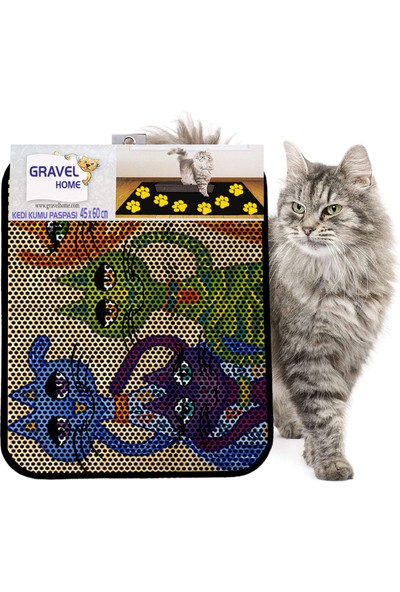 Gravel Kedi Kumu Paspası Yeni Sezon 45 x 60 cm NRSZN0119