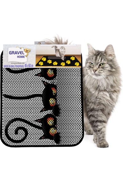 Gravel Kedi Kumu Paspası Yeni Sezon 45 x 60 cm NRSZN0126