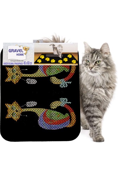 Gravel Kedi Kumu Paspası Yeni Sezon 45 x 60 cm NRSZN0127