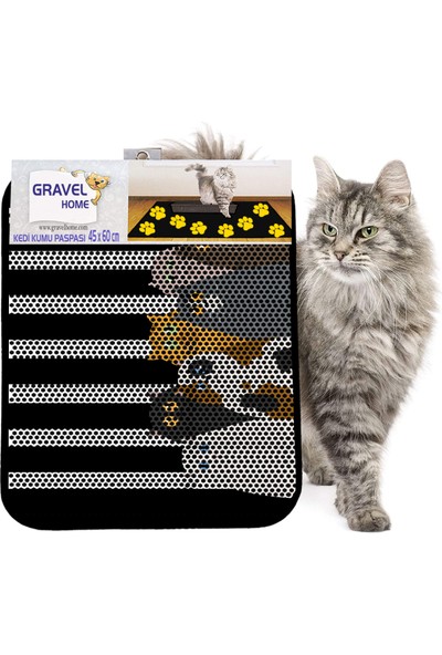 Gravel Kedi Kumu Paspası Yeni Sezon 45 x 60 cm NRSZN0043