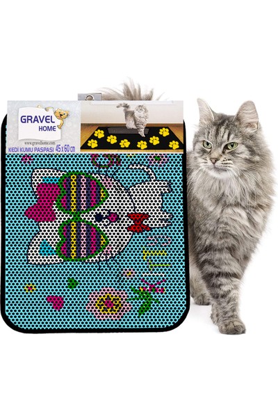 Gravel Kedi Kumu Paspası Yeni Sezon 45 x 60 cm NRSZN0048
