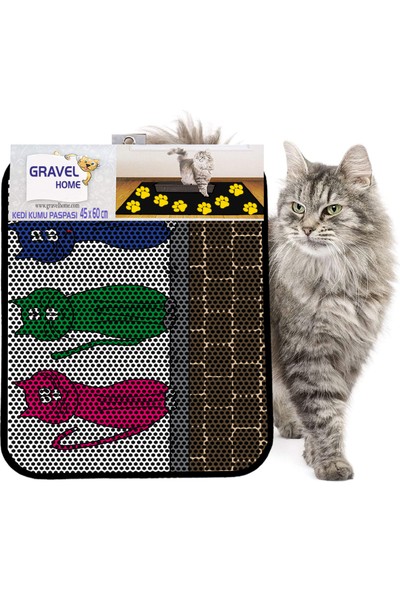 Gravel Kedi Kumu Paspası Yeni Sezon 45 x 60 cm NRSZN0183