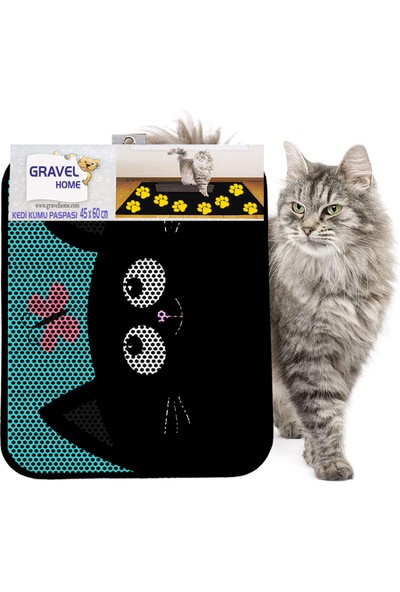 Gravel Kedi Kumu Paspası Yeni Sezon 45 x 60 cm NRSZN0222