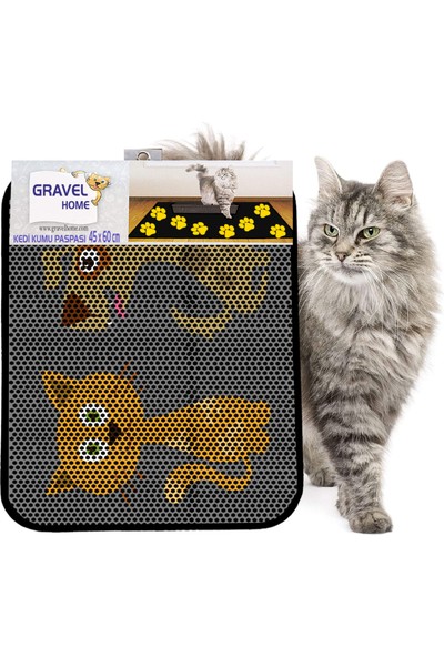 Gravel Kedi Kumu Paspası Yeni Sezon 45 x 60 cm NRSZN0229