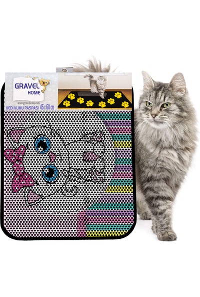Gravel Kedi Kumu Paspası Yeni Sezon 45 x 60 cm NRSZN0068