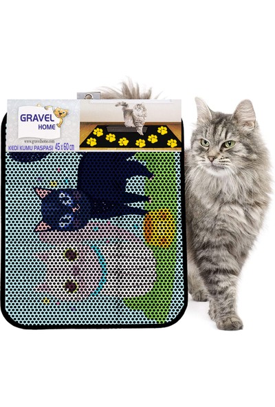 Gravel Kedi Kumu Paspası Yeni Sezon 45 x 60 cm NRSZN0072