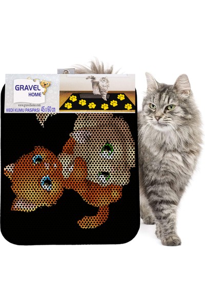 Gravel Kedi Kumu Paspası Yeni Sezon 45 x 60 cm NRSZN0099