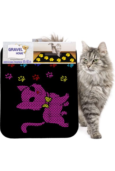 Gravel Kedi Kumu Paspası Yeni Sezon 45 x 60 cm NRSZN0103