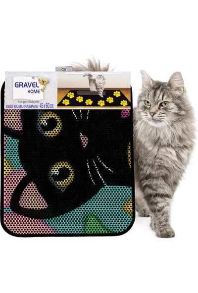 Gravel Kedi Kumu Paspası Yeni Sezon 45 x 60 cm NRSZN0108