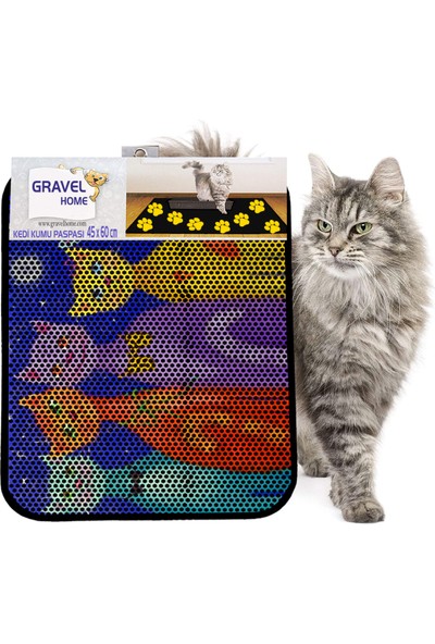 Gravel Kedi Kumu Paspası Yeni Sezon 45 x 60 cm NRSZN0120