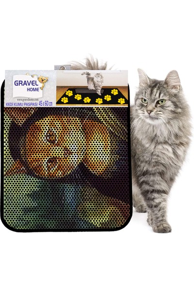Gravel Kedi Kumu Paspası Yeni Sezon 45 x 60 cm NRSZN0132