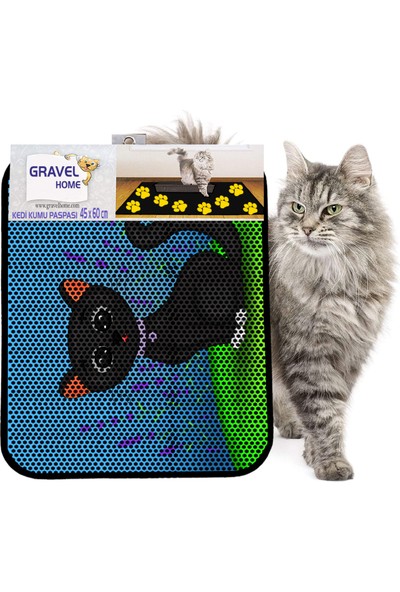 Gravel Kedi Kumu Paspası Yeni Sezon 45 x 60 cm NRSZN0155