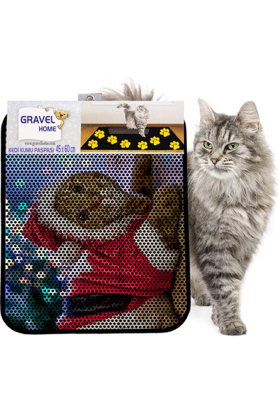 Gravel Kedi Kumu Paspası Yeni Sezon 45 x 60 cm NRSZN0174