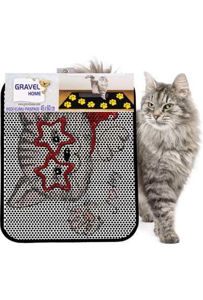 Gravel Kedi Kumu Paspası Yeni Sezon 45 x 60 cm NRSZN0189