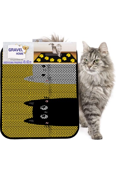 Gravel Kedi Kumu Paspası Yeni Sezon 45 x 60 cm NRSZN0192