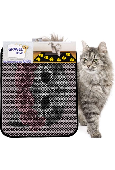 Gravel Kedi Kumu Paspası Yeni Sezon 45 x 60 cm NRSZN0200