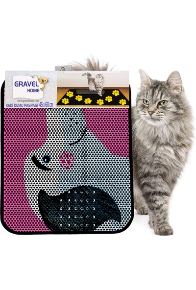 Gravel Kedi Kumu Paspası Yeni Sezon 45 x 60 cm NRSZN0211