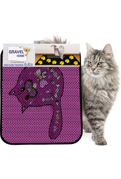 Gravel Kedi Kumu Paspası Yeni Sezon 45 x 60 cm NRSZN0213