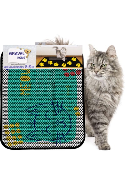 Gravel Kedi Kumu Paspası Yeni Sezon 45 x 60 cm NRSZN0219