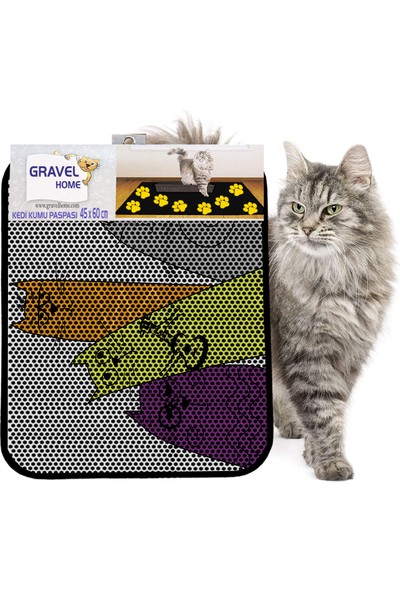 Gravel Kedi Kumu Paspası Yeni Sezon 45 x 60 cm NRSZN0249