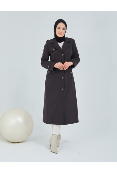Le Doppa Kadın Kruvaze Kapitoneli Trençkot