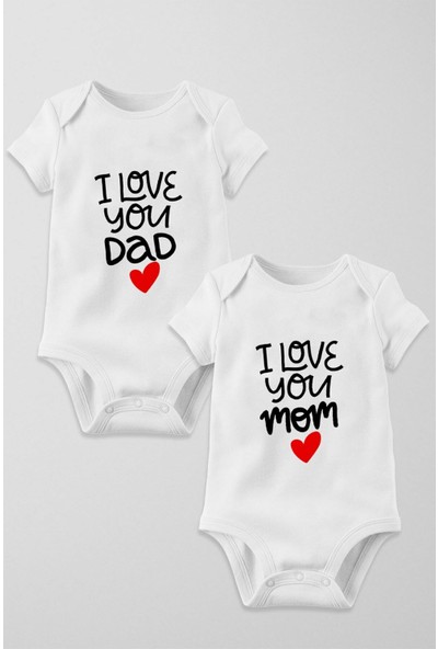 Limon I Love You Dad & Mom 2'li Çıtçıtlı Body Seti - Anne Baba Serisi Limon I Love You Dad & Mom 2'li Çıtçıtlı Body Seti - Anne Baba Serisi