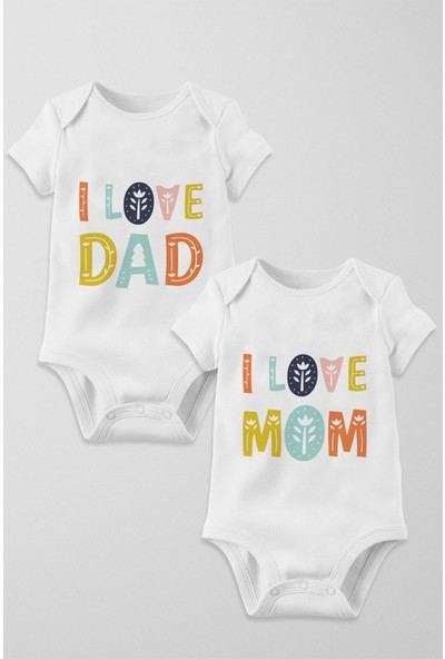 Limon I Love Dad & Mom 2'li Çıtçıtlı Body Seti - Anne Baba Serisi Limon I Love Dad & Mom 2'li Çıtçıtlı Body Seti - Anne Baba Serisi