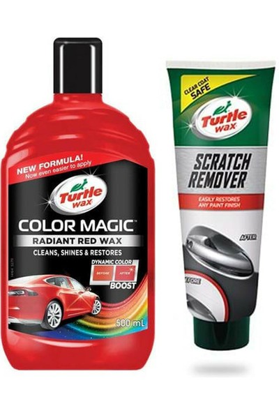 Turtle Wax Renkli Cila Kırmızı + Ince Çizik Giderici Pasta 100 ml