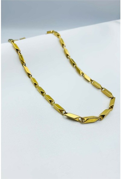 Aliden Kararmaz Çelik Zincir Erkek Kolye Altın