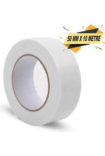 Badem10 Çift Taraflı Köpük Bant Montaj Bandı Beyaz 50 mm x 10 mt