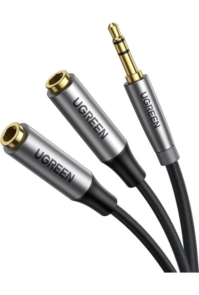 Ugreen Örgülü Alüminyum 3.5mm Aux Kulaklık Çoklayıcı