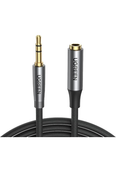 Ugreen Örgülü Alüminyum Başlıklı 3.5mm Aux Ses Uzatma Kablosu 50 cm