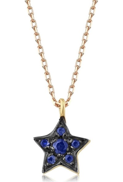 İryum 0.07 Karat Safir Yıldız Kolye PN1991YY